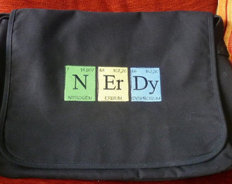 Nerd Bag Nerdy Canvas Messenger Bag Geek Bag Scientist Bag - Etsy