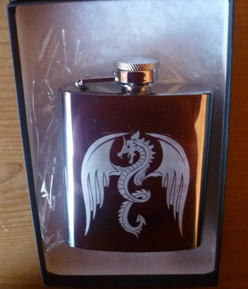 Dragon Hip Flask Dragon Engraved Design Fathers Day Gift - Etsy UK