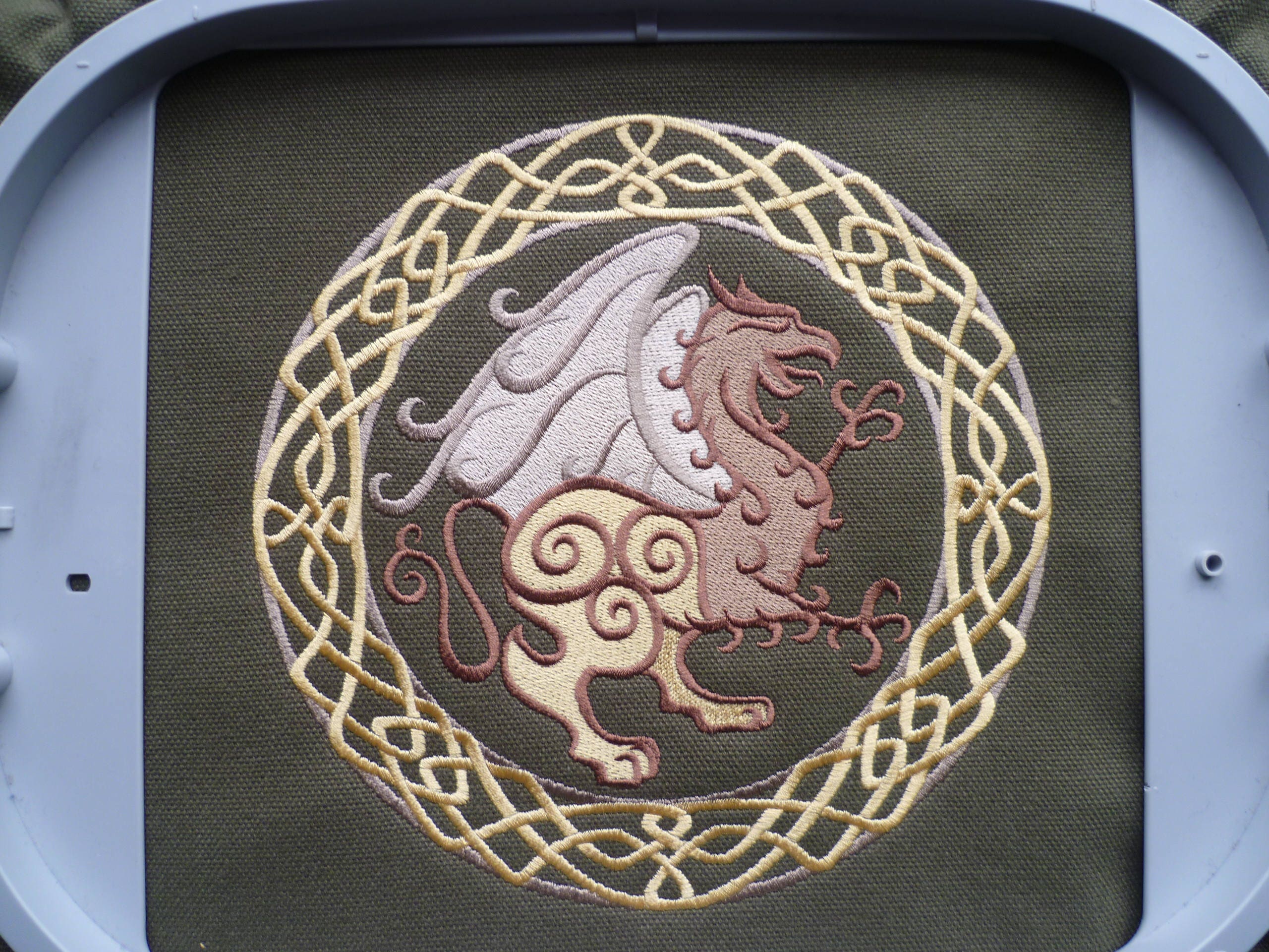 Griffin Bag Griffin Messenger Bag Canvas Celtic Knotwork | Etsy