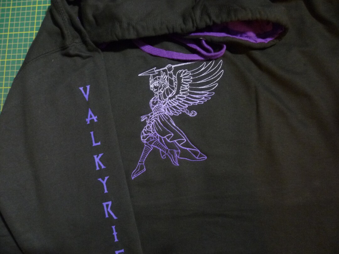 Valkyrie Hoodie, Embroidered Hoodie, Embroidered Valkyrie, XS - 5XL ...