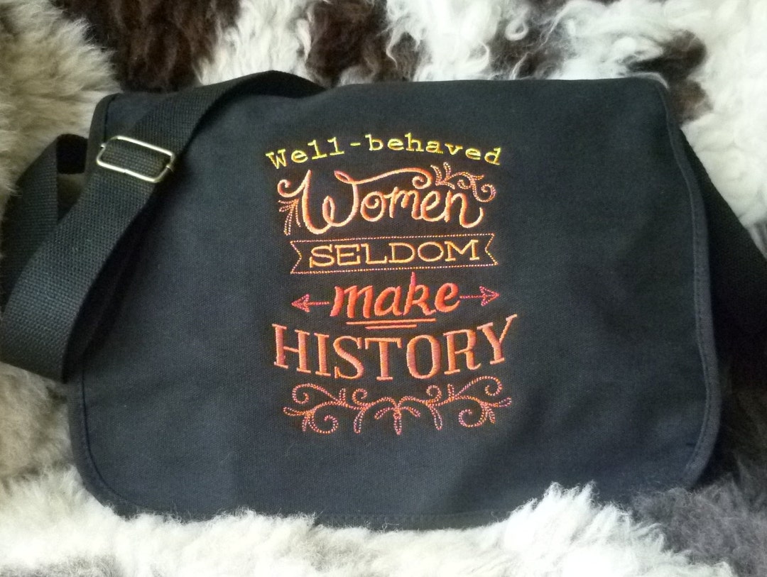 History Bag Women Bag, Slogan Bag, Embroidered Bag, Female Slogan ...