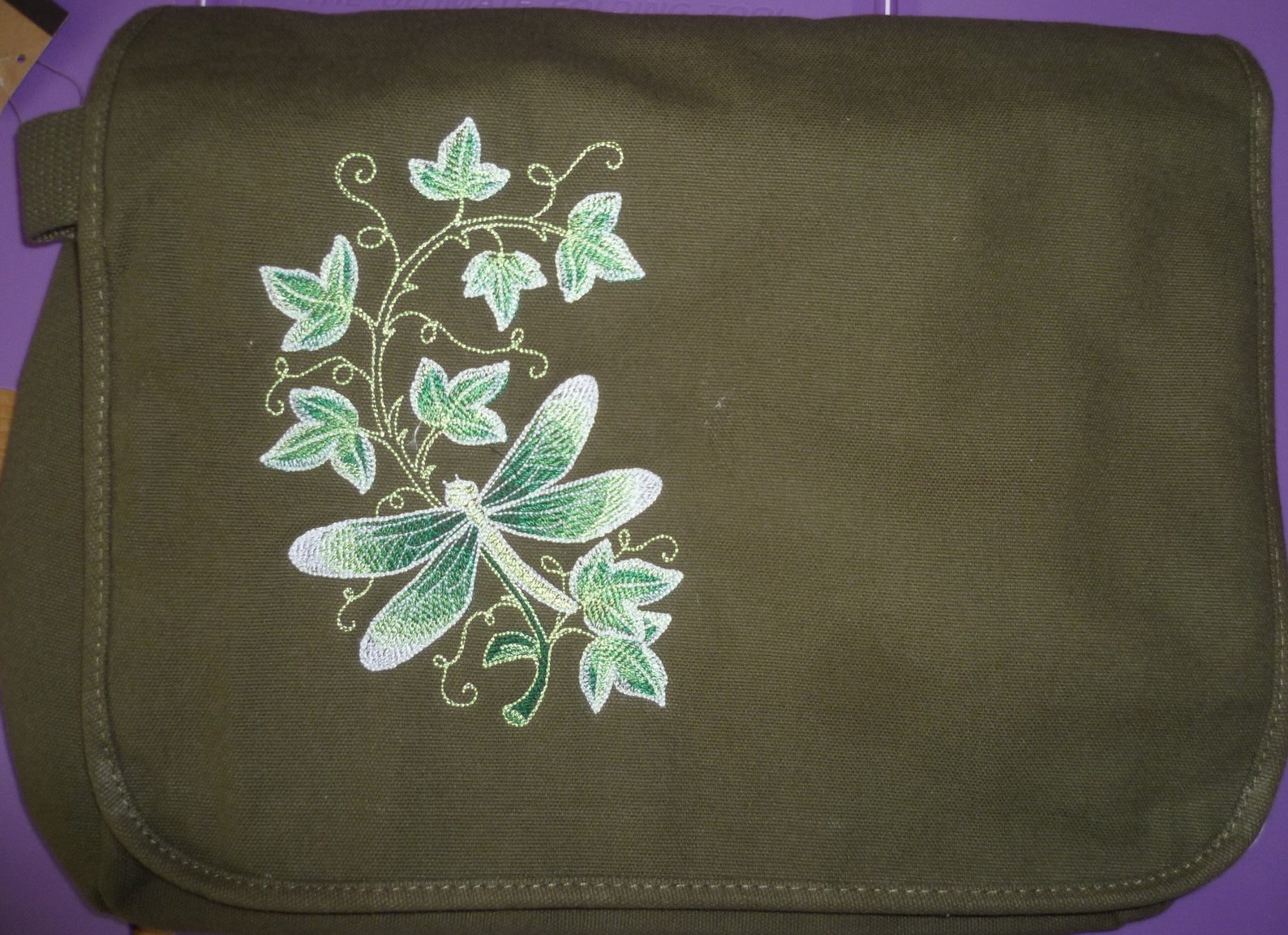 Dragonfly Bag Dragonfly Purse Embroidered Dragonfly and Ivy - Etsy