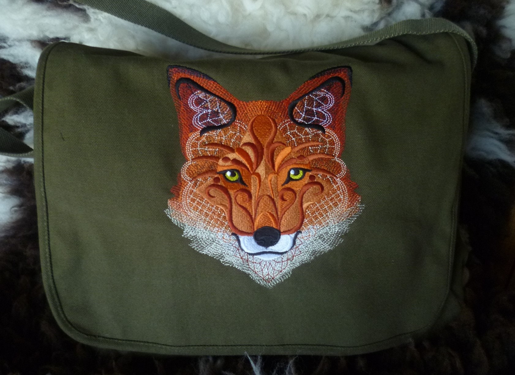 Fox Bag Embroidered Fox Crossbody Bag Woodland Fox Bag | Etsy