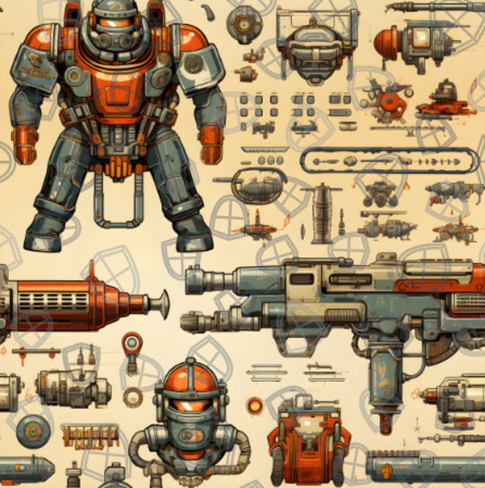 Post-apocalyptic fallout Inspired Images, Seamless Repeatable Digital ...