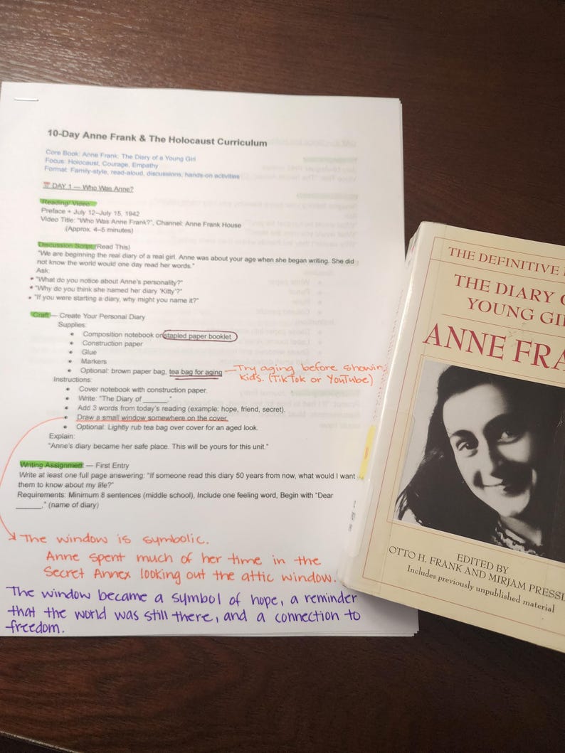 Anne Frank: Hands-on History Curriculum for Families - Etsy