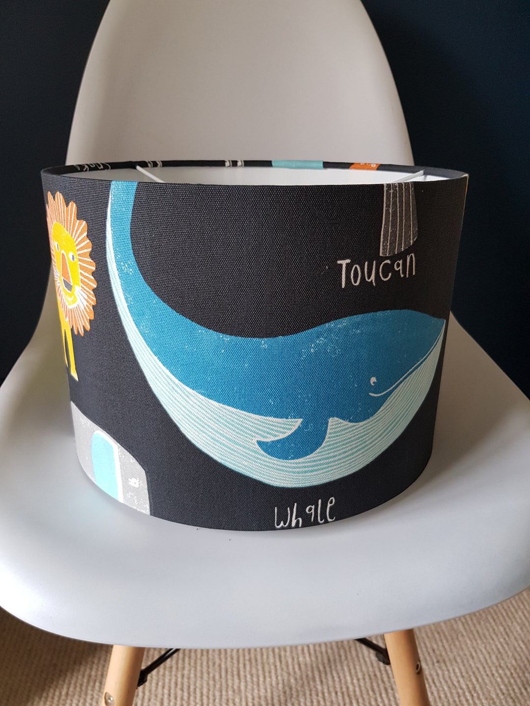 Handmade Drum Lampshade in Scion Animal Magic Blackboard Ceiling ...
