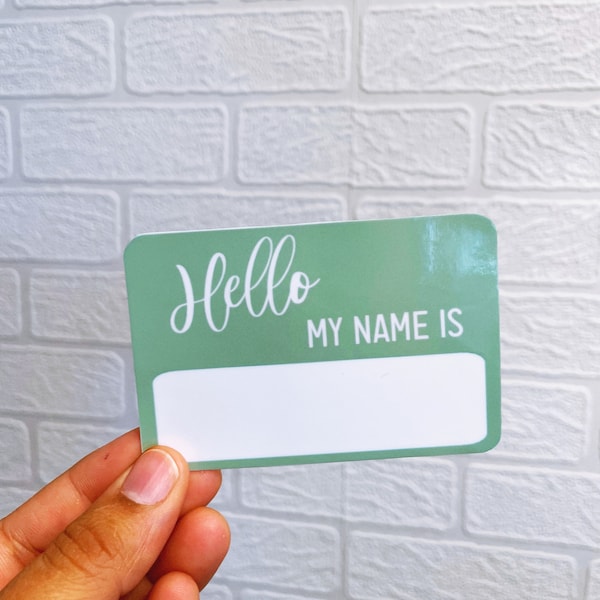 Hello My Name is Sticker - Etsy