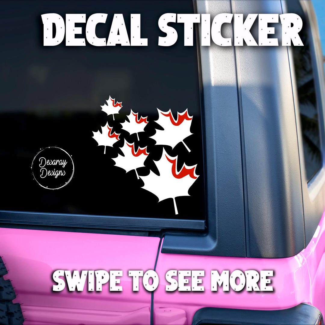 Maple Leaf Decal Sticker - Canada Decal - Vinyl Decal Sticker - Car ...