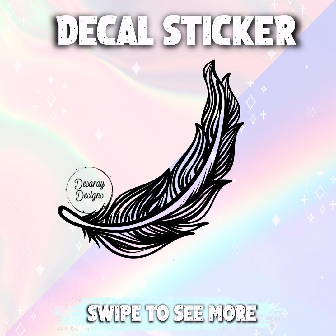 Feather Decal Sticker Car Decal Decal Sticker Vinyl Decal Feather ...