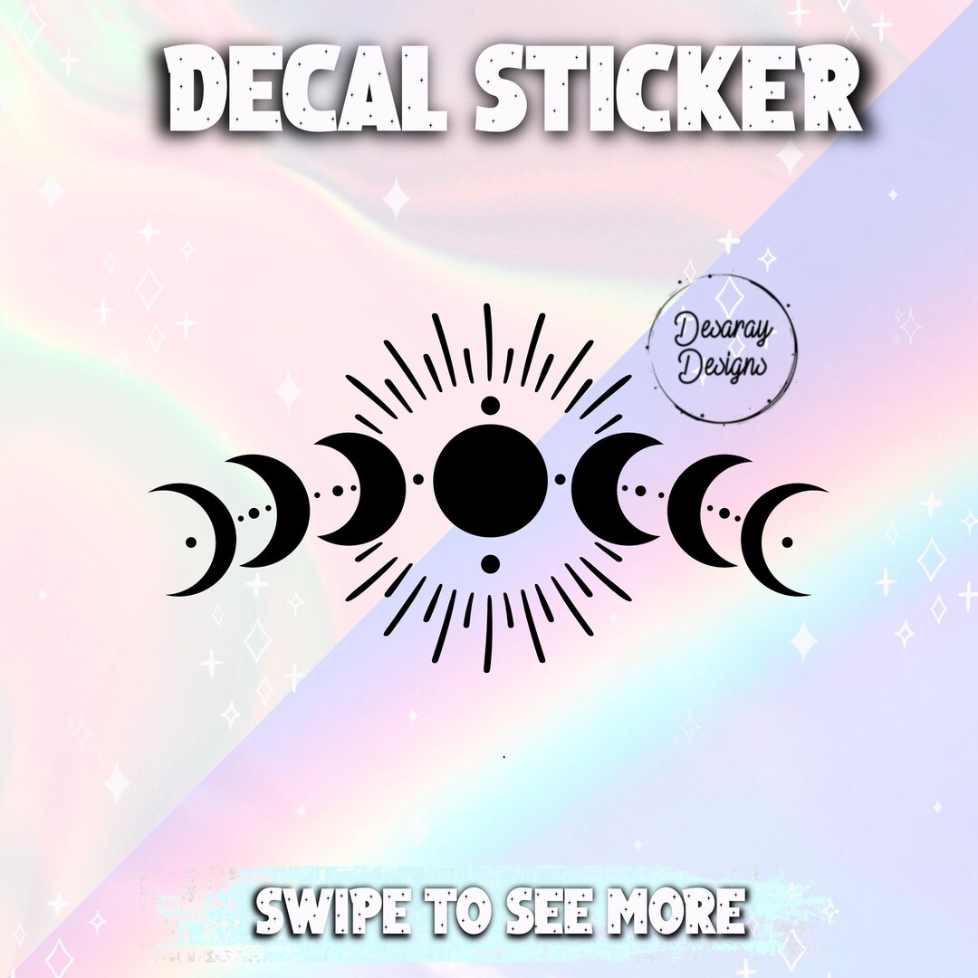 Moon Phase Decal Sticker Car Decal Decal Sticker Vinyl Decal Moon ...