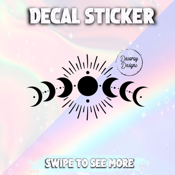 Moon Phase Decal Sticker Car Decal Decal Sticker Vinyl - Etsy Hong Kong