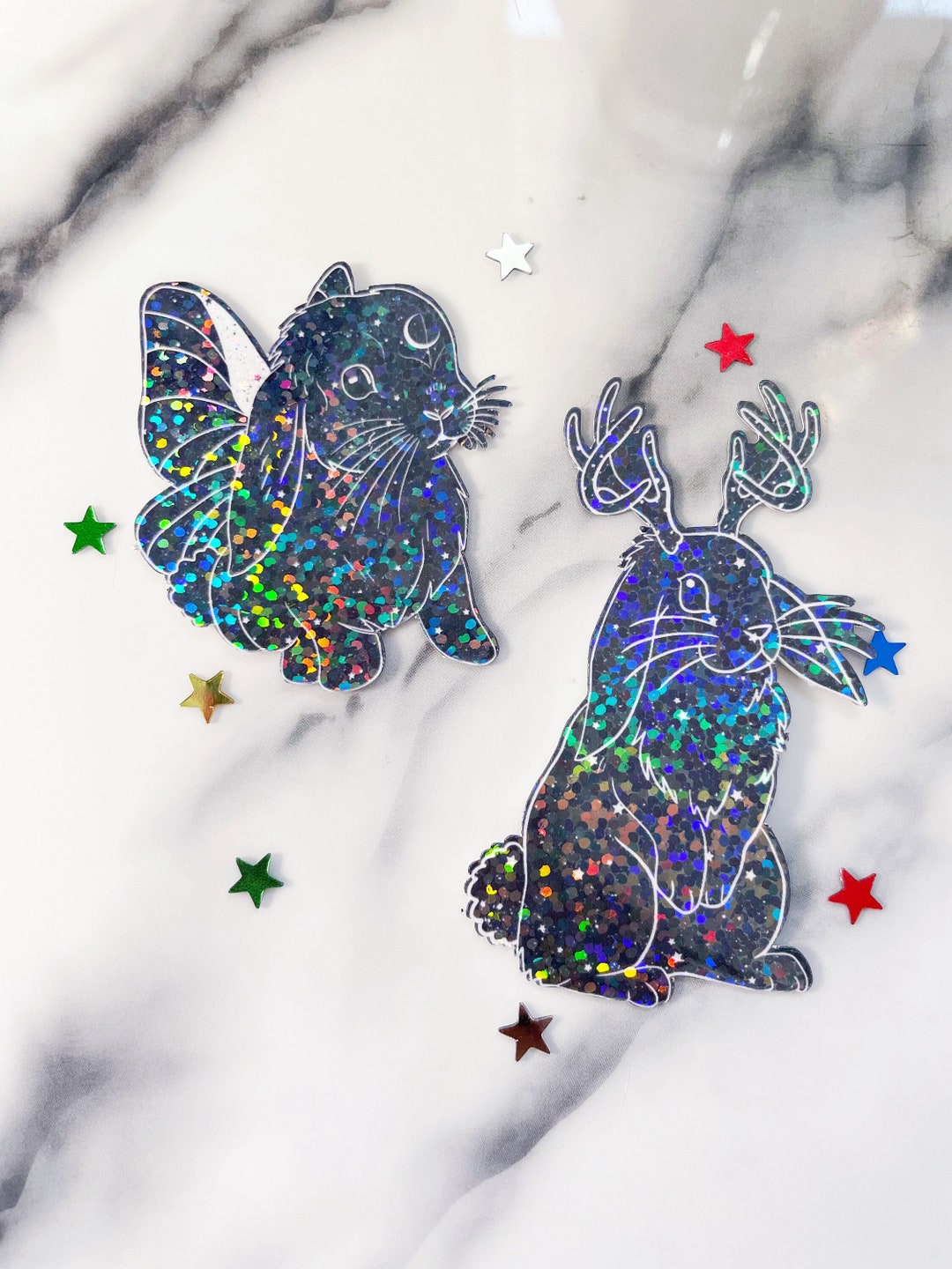 Mystic Bunny Stickers - Jackalope Stickers - Lunar Stickers - Witchy ...