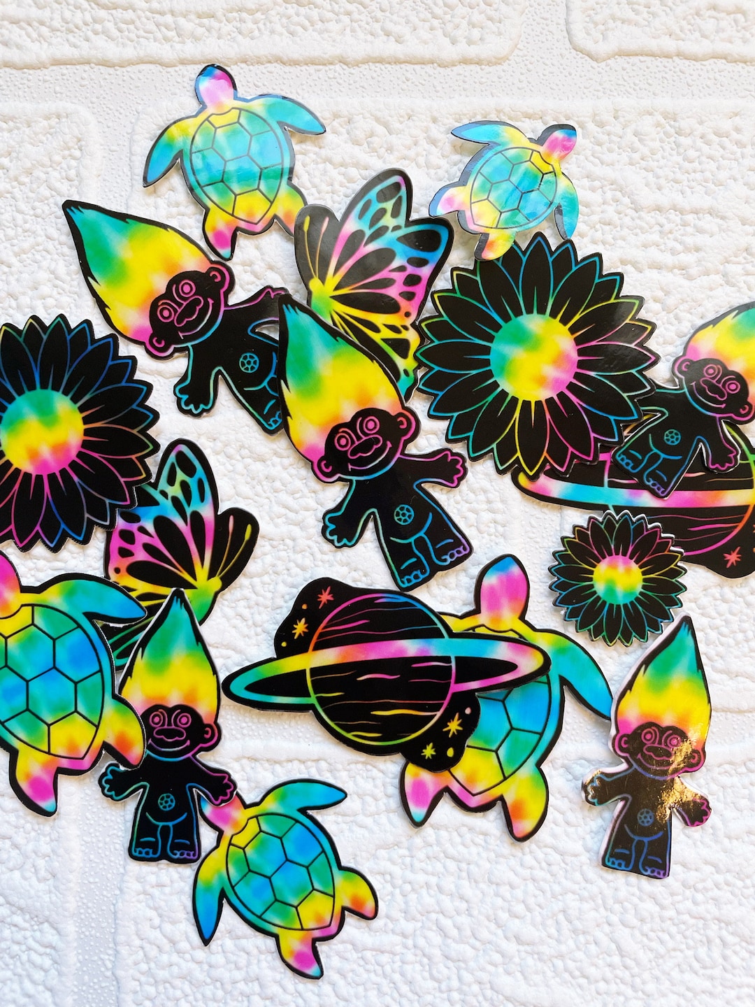 Tie Dye Waterproof Stickers - Handmade Vinyl Decals - Etsy