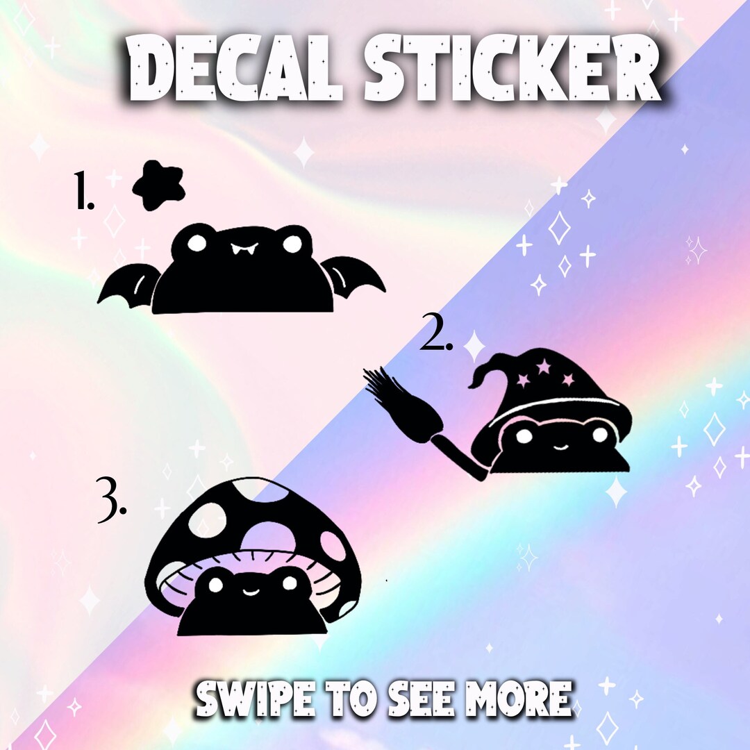 Kawaii Frog Decal Sticker - Frog Decal - Vinyl Decal Sticker - Car ...
