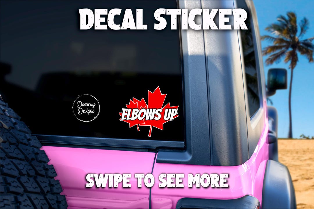Elbows up Decal Sticker - Canada Maple Leaf Decal - Vinyl Decal Sticker ...