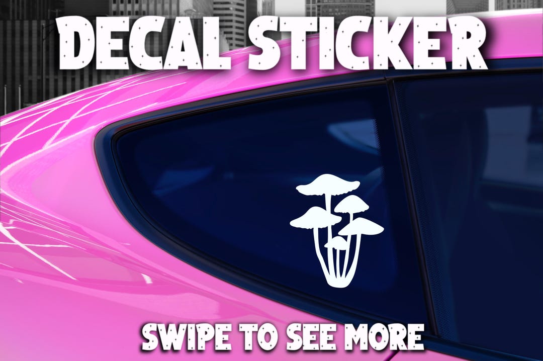 Mushroom Decal Sticker - Magic Mushroom Decal - Vinyl Decal Sticker ...