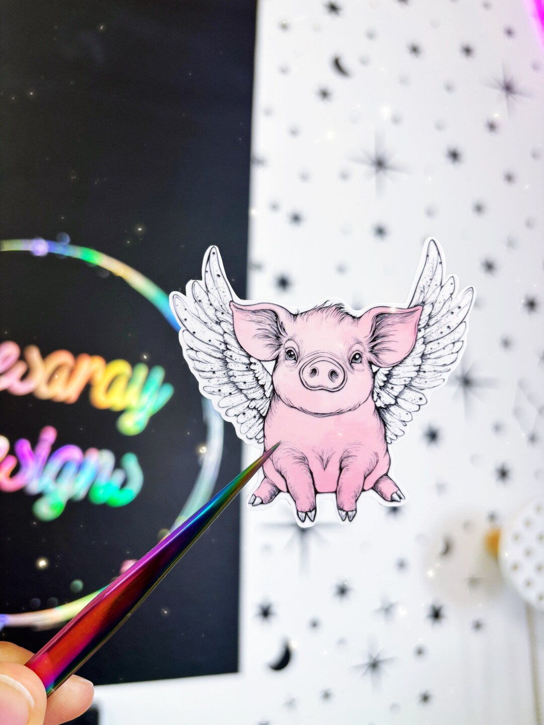 Mystic Piggy Sticker - Pig Stickers - Piglet Sticker - Baby Pig Sticker ...