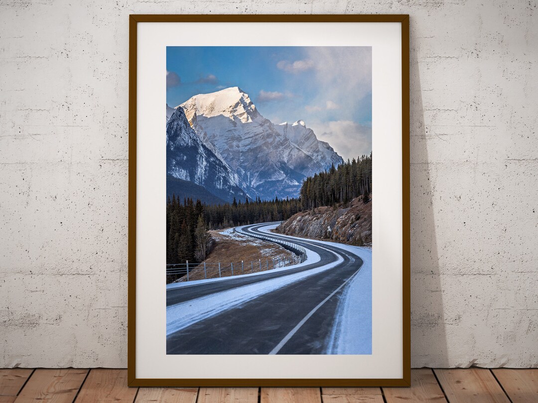 Kananaskis Winter Landscape Photograph: Mountain Road Fine Art Print - Etsy