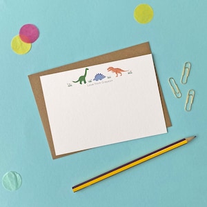 Personalised Dinosaur Note Cards: Kids Thank You Notes - Etsy