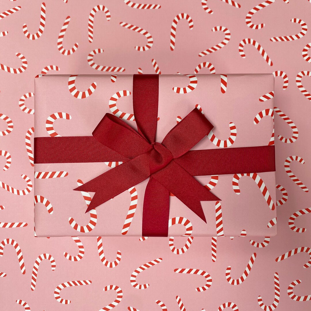 Christmas Wrapping Paper, Candy Cane Wrapping Paper, Recyclable ...