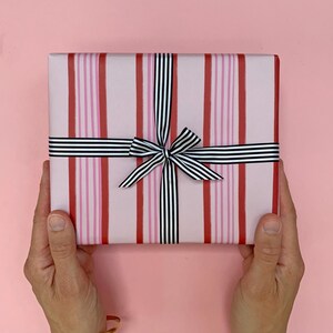 Red and Pink Striped Wrapping Paper - Cute Wrapping Paper, Stripy Gift ...