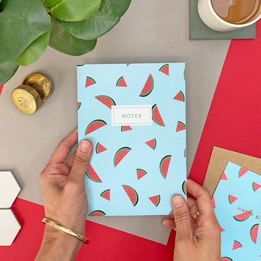 Watermelon A5 Lined Notebook: Hand-drawn Softback Notepad - Etsy