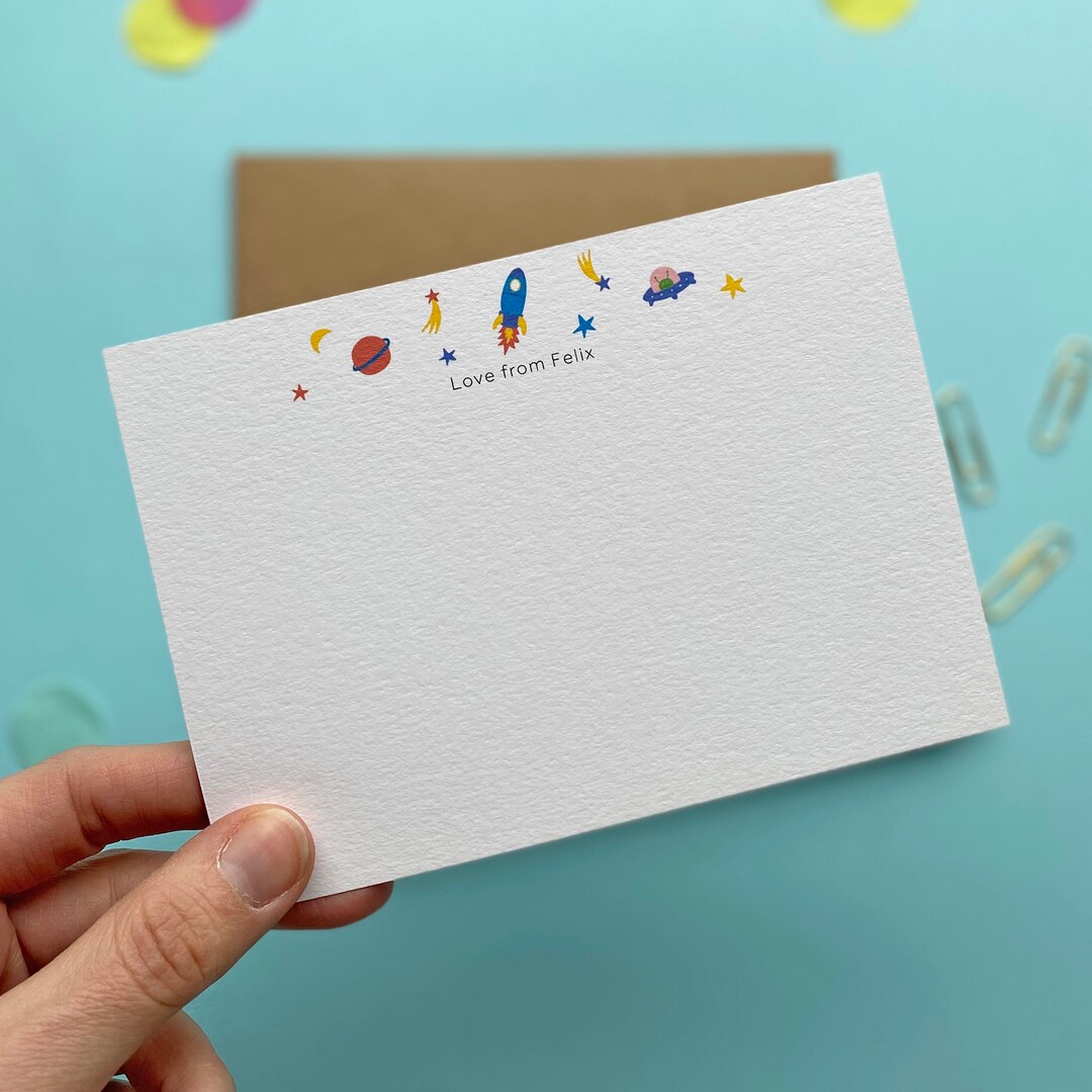 Personalised Space Note Cards for Kids: Solar System Thank You Notes - Etsy