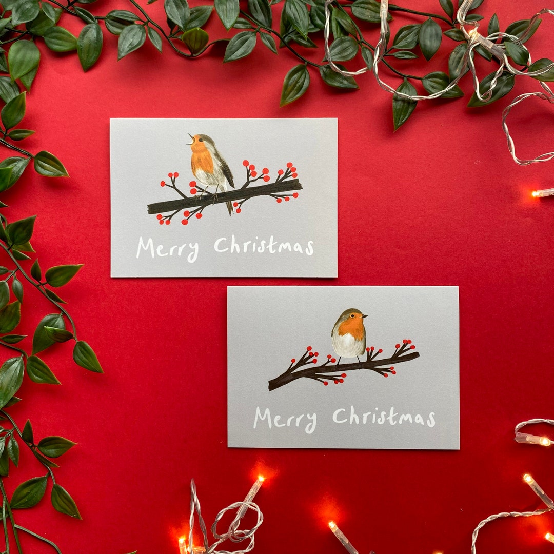 Robin Christmas Cards Pack, Set of 12 Robin Cards. - Etsy
