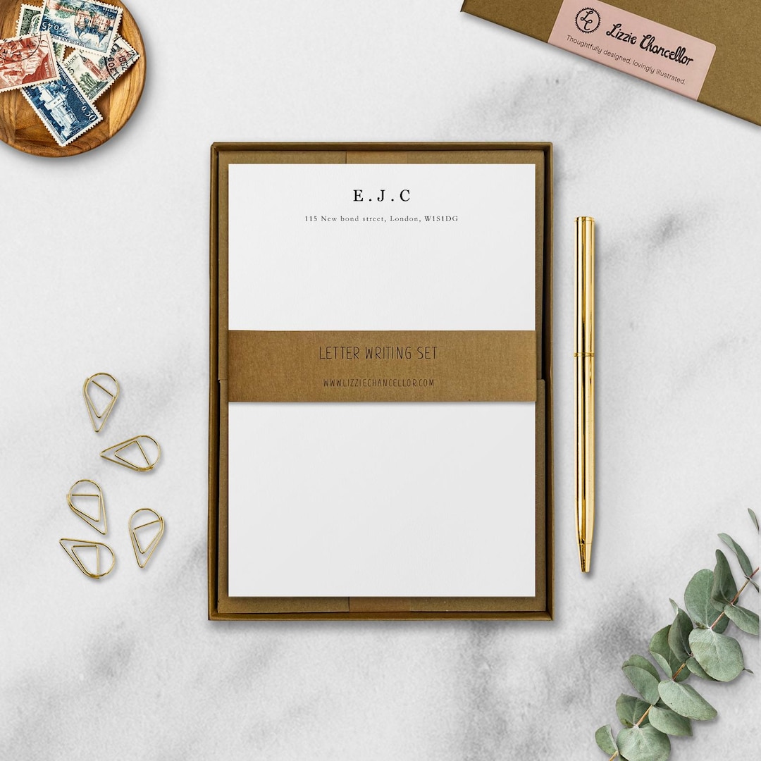 Monogram Personalised Letter Writing Set, Personalised Stationery, Gift ...