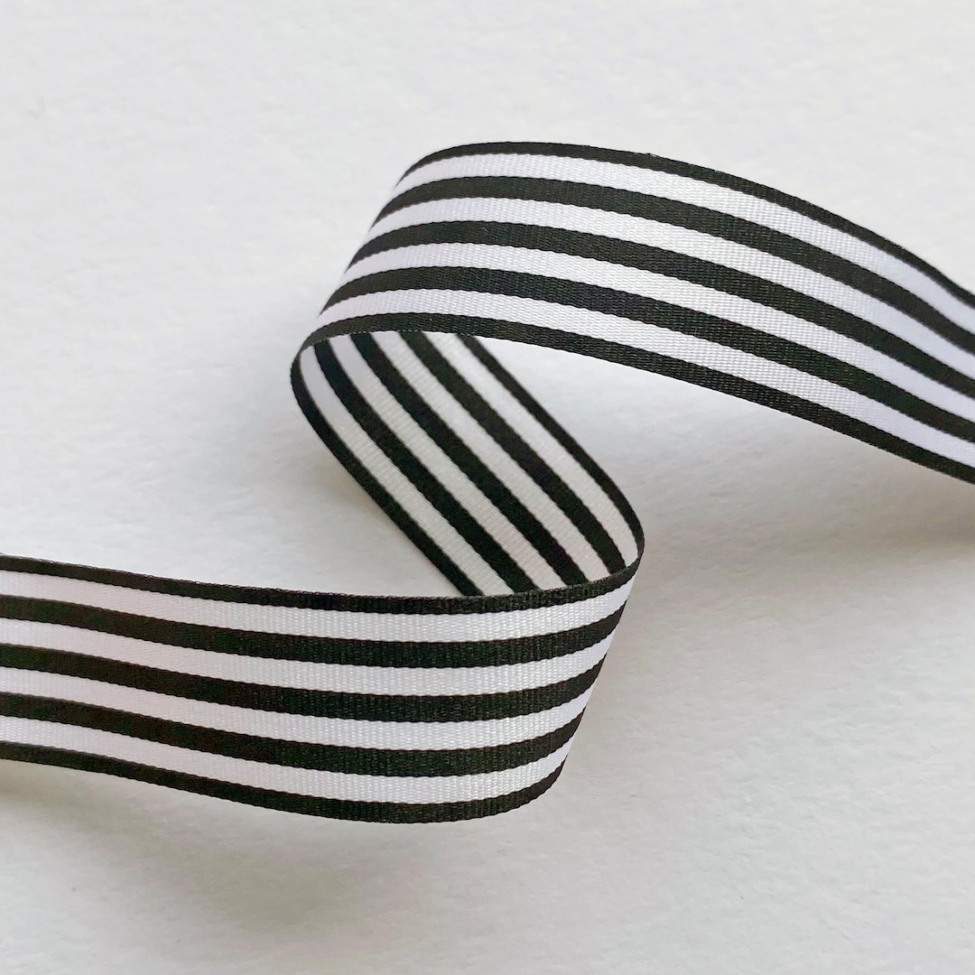 Black and White Striped Ribbon - Etsy