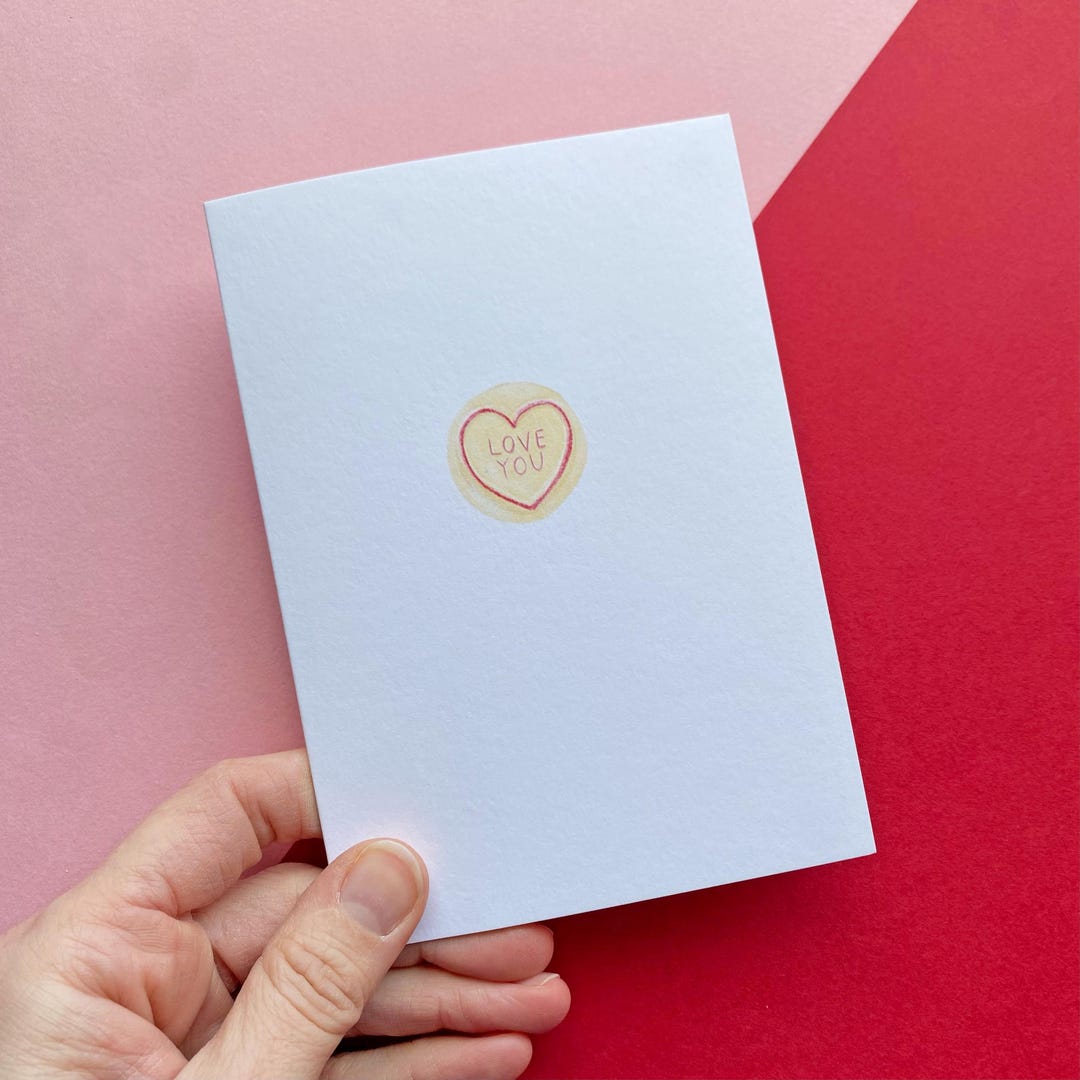 Love You Valentines Card, Love Hearts Card, Sweet Valentines Card - Etsy