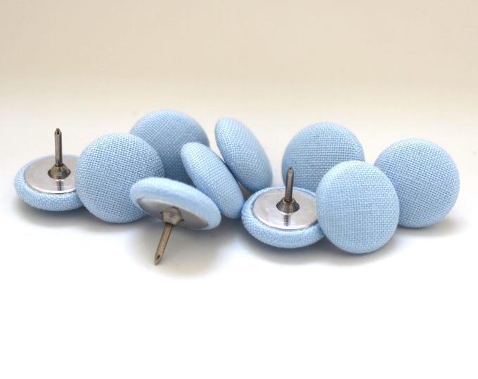 10 Pale Blue Push Pins, Kona Pale Blue Fabric Pins, Blue Thumb Tacks ...