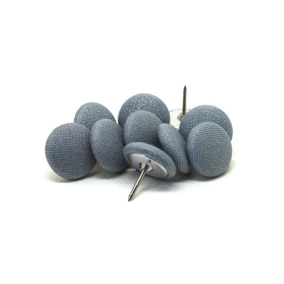 10 Grey Sparkly Push Pins Kona Sheen Fabric Pins Grey Thumb - Etsy