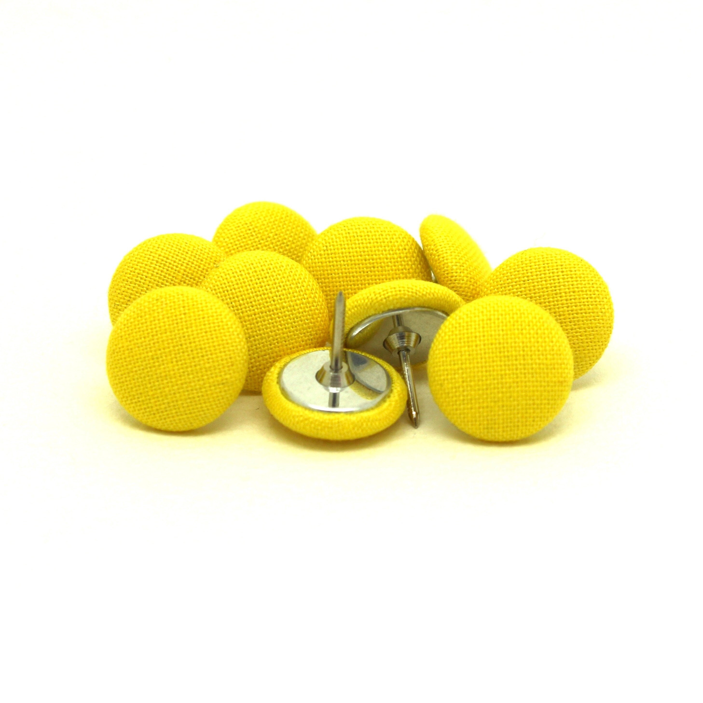 10 Citrus Yellow Fabric Push Pins Citrus Yellow Drawing Pins - Etsy UK