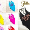 Custom Text Personalized Swimwear. Birthday Swimsuit. Beach Party ...