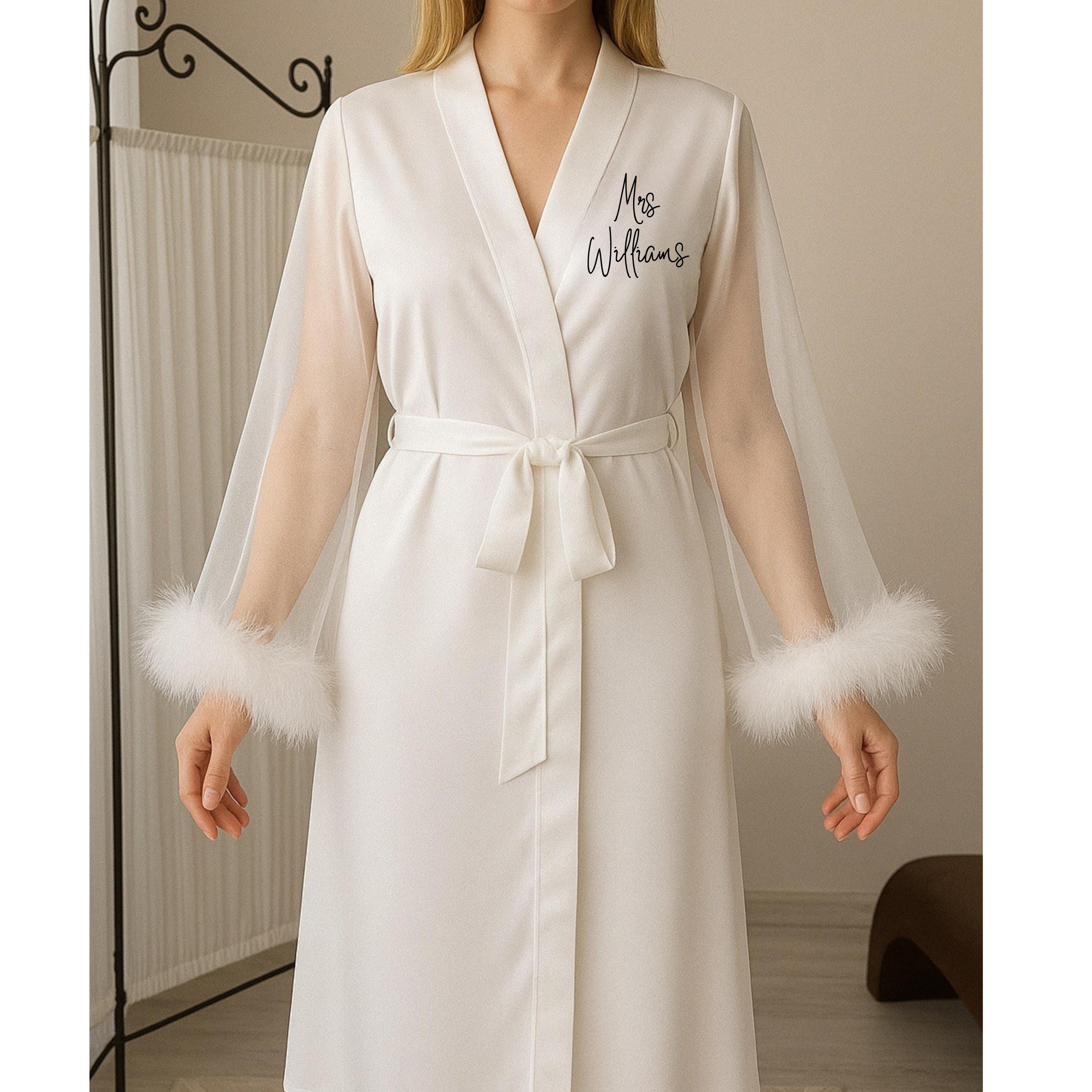 White Fur Trim Robe