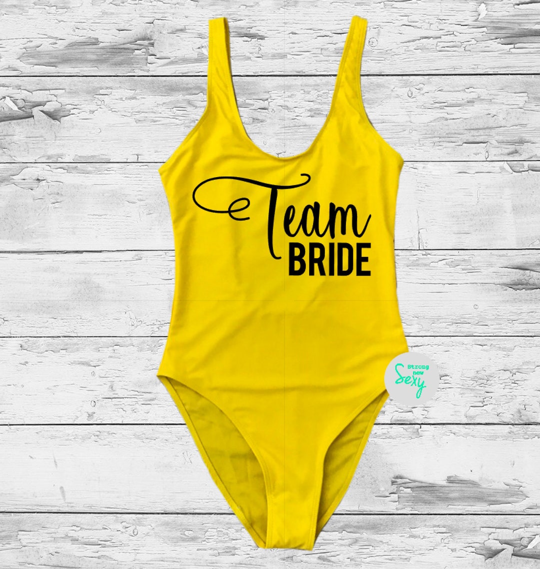 Team Bride Swimsuit. One Piece Swimsuit. Bachelorette Bathing Suit ...