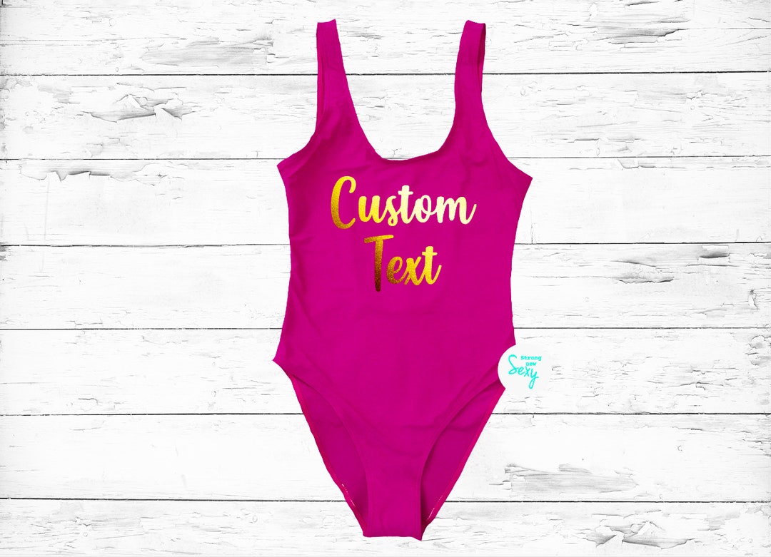 Custom Swimsuit. Custom Text Personalized Swimwear. Personalized One ...