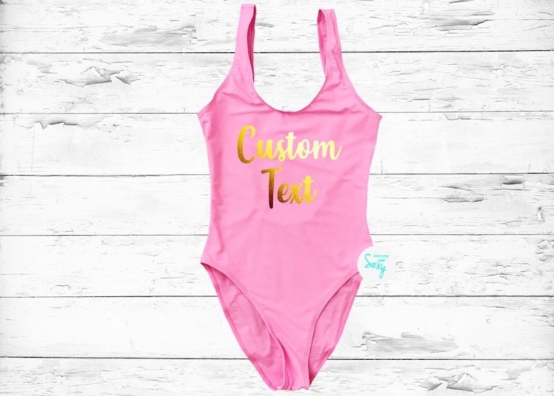 Custom Swimsuit Custom Text Personalized Swimwear Etsy