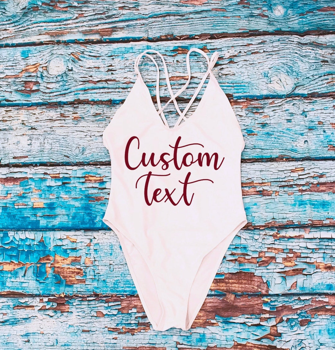 Custom Text Personalized Swimwear. Many Wording Colors Option. H ...