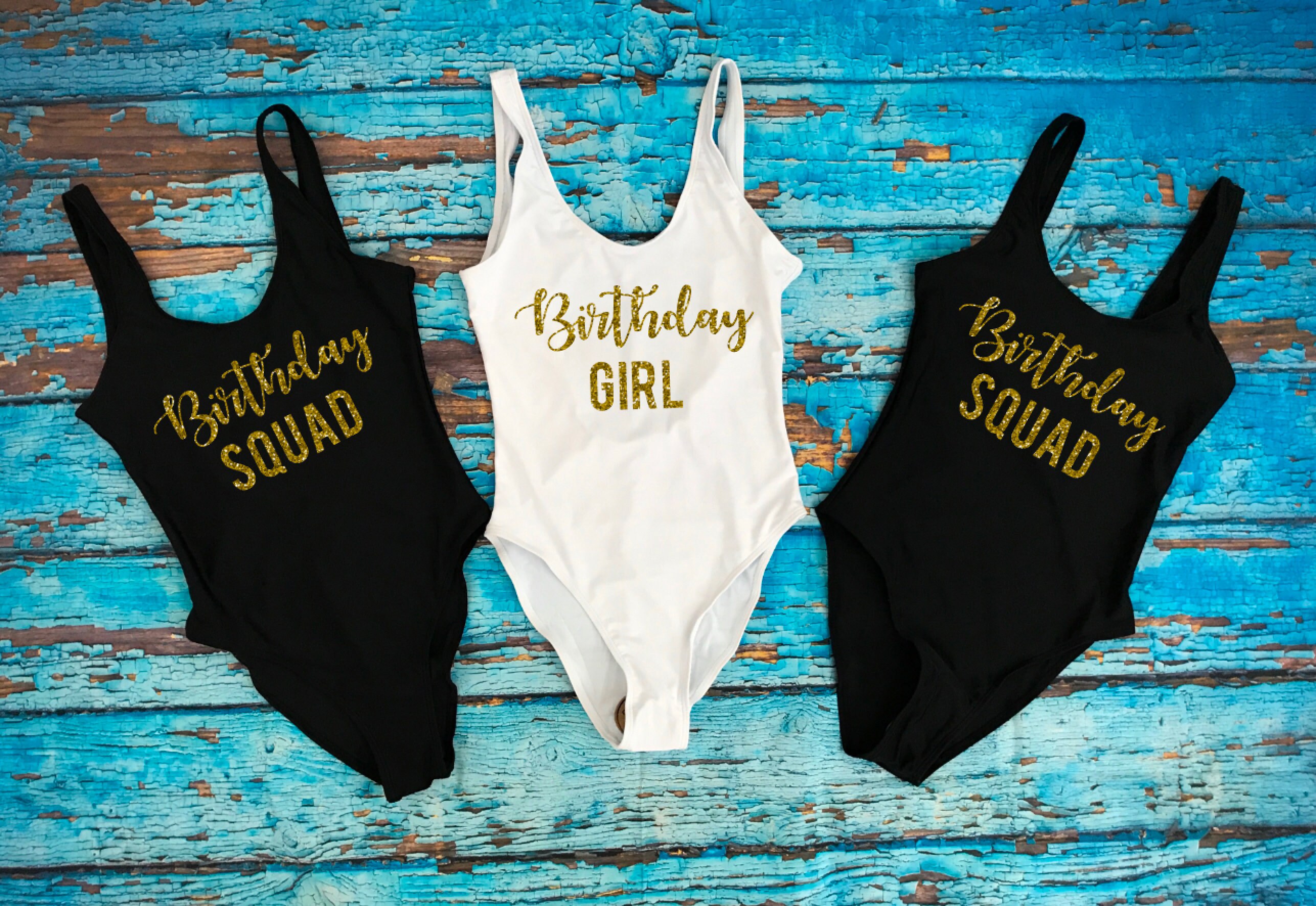 Birthday Squad Swimsuit Birthday Girl Birthday Swimwear Etsy