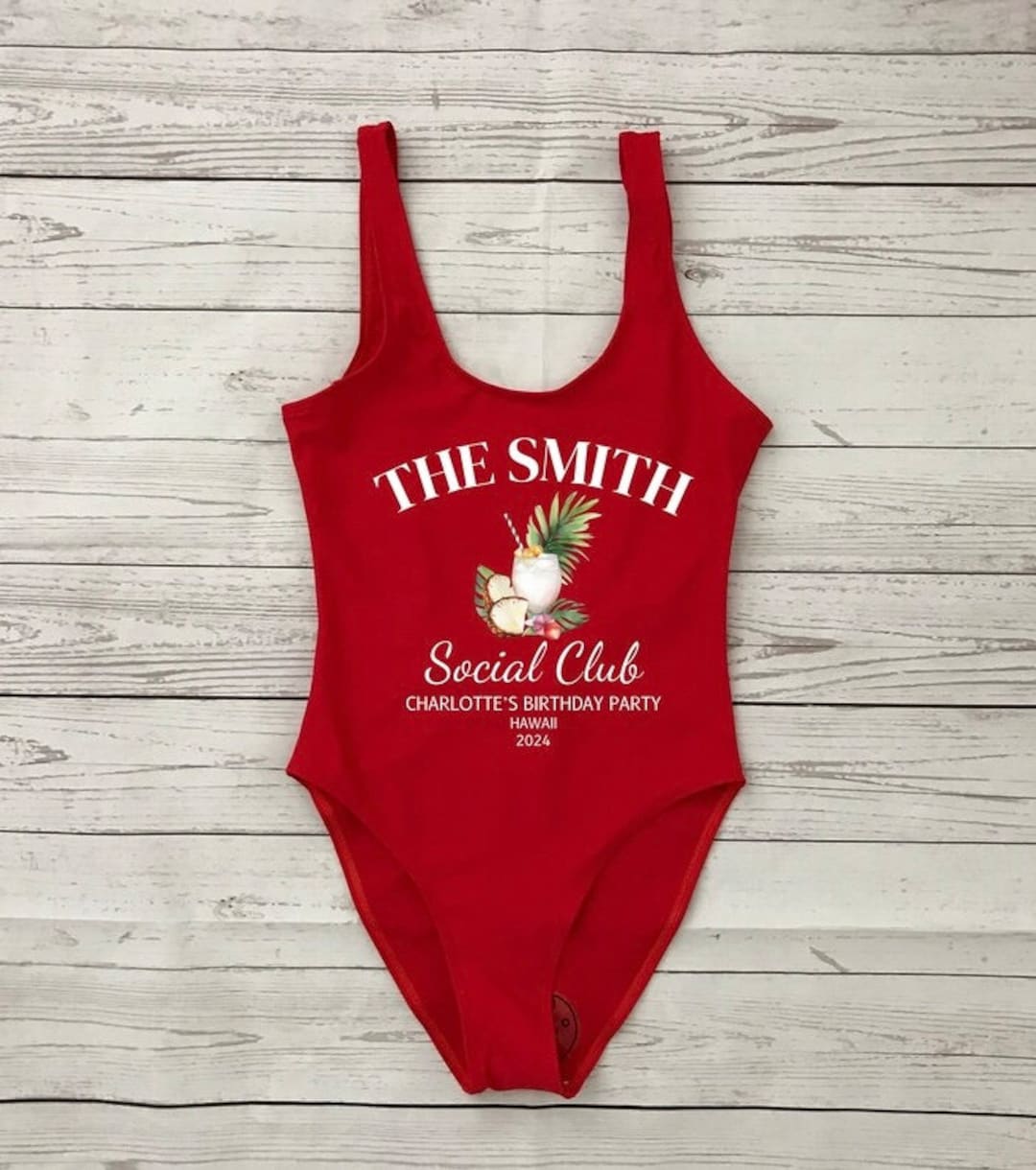 Custom One Piece Swimsuit, Personalized Name Year Swimsuit, Girls Trip ...