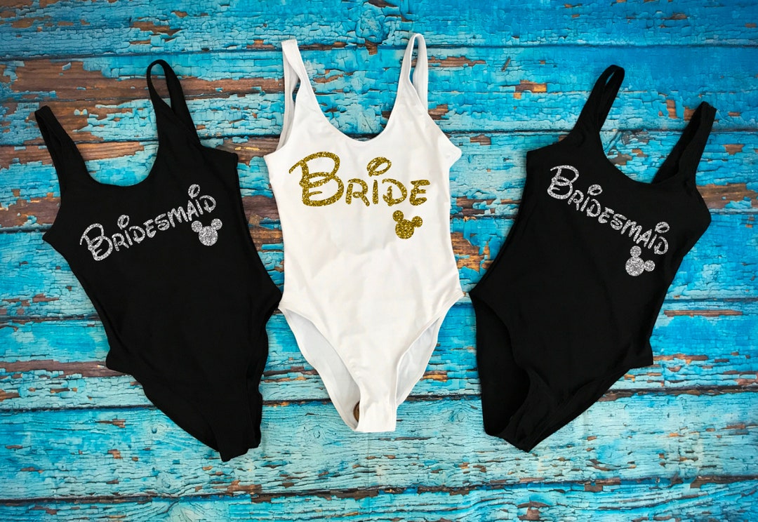 Bride Bridesmaid Swimsuit, Bachelorette Matching One Piece, Bridal ...