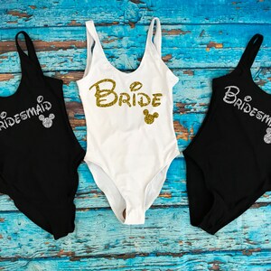 Bride Bridesmaid Swimsuit, Bachelorette Matching One Piece, Bridal ...