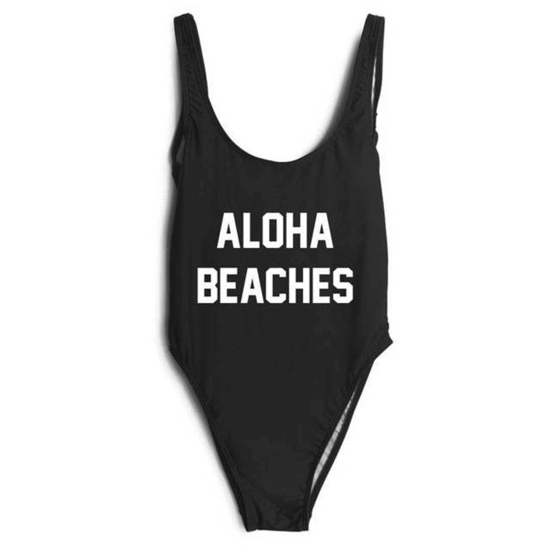 Aloha Beaches Swimsuit. One Piece Swimsuit. Bachelorette Swim. - Etsy