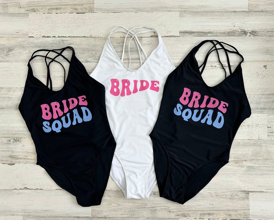 Bride Squad Swimsuit, Onepiece Swimsuit, Bachelorette Party Swimwear ...