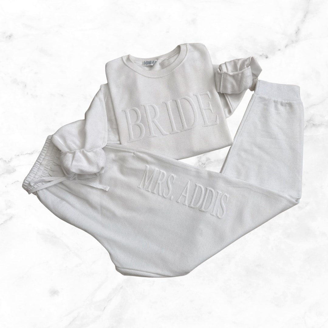 Embossed Bride Tracksuit, Mr and Mrs Sweatshirts, Honeymoon Sweatshirt ...