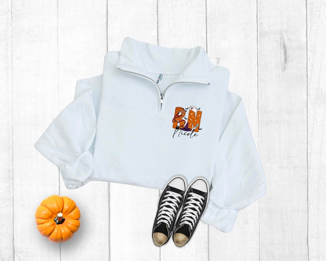 Custom RN Quarter Zip, Custom Registered Nurse Sweatshirt With Name ...