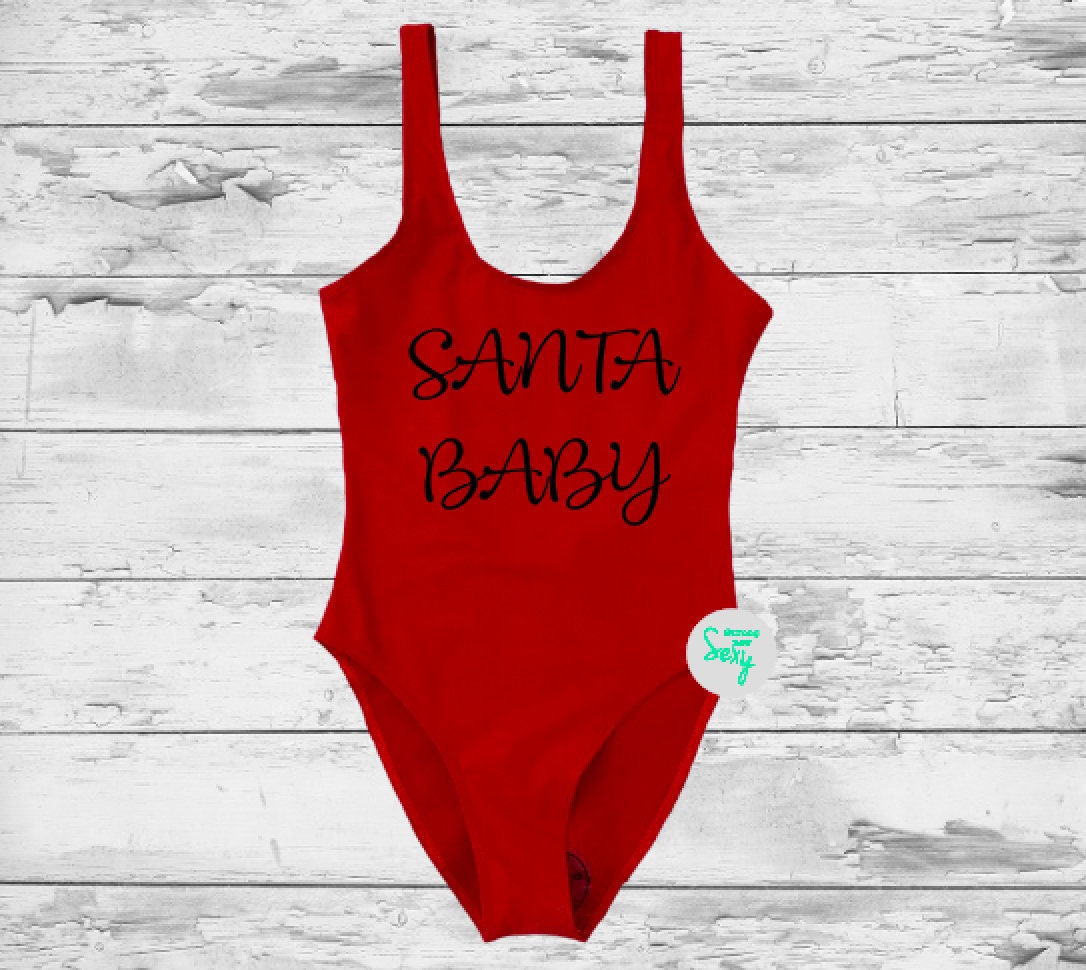 Santa Baby Swimsuit. One Piece Swimsuit. Santa Baby Bathing | Etsy