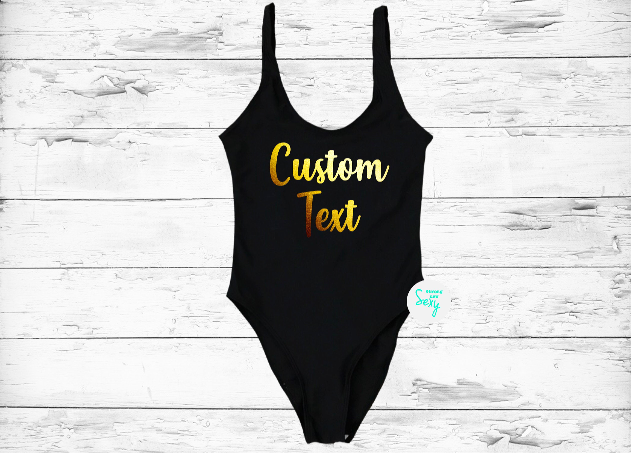 Custom text bathing suit | Etsy